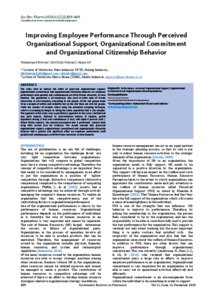 Improving Employee Performance Through Perceived Organizational Support, Organizational ...